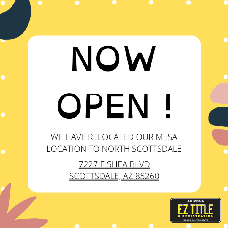 Moving to Arizona? Here’s How to Register Your Vehicle - EZ Title ...